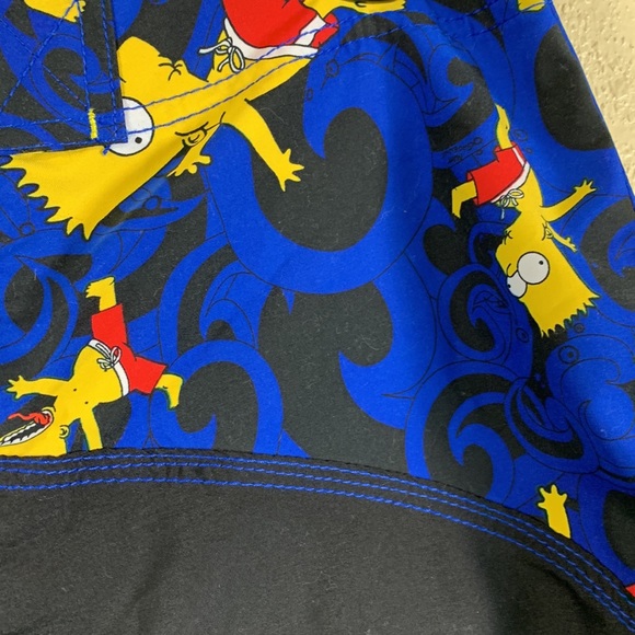 Simpsons | Swim | Simpsons Mens Shorts Swim Trunks Navy Blue Black Bart ...